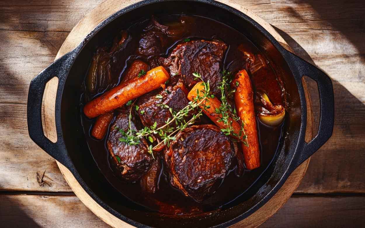 Bœuf Braisé Au Vin Rouge - purerecette